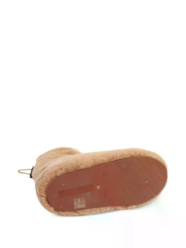 Loro Piana Sheepskin Ankle Boots With Drawstring