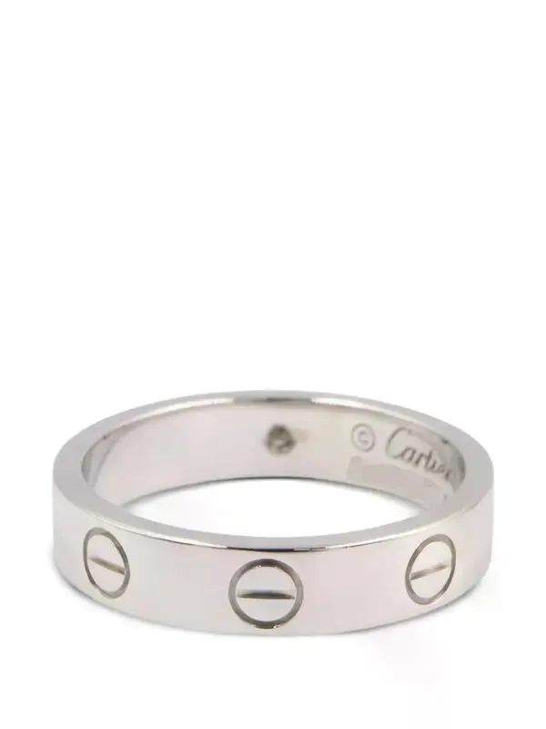 Cartier 18k White Gold Mini Love Diamond Ring - Silver
