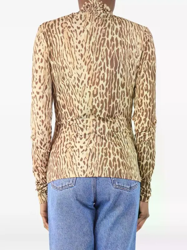 Zimmermann High-neck Leopard Print Top