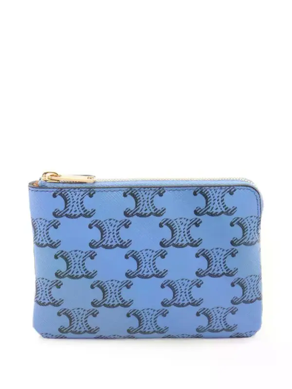 Celine Triomphe Key Ring Coin Purse - Blue