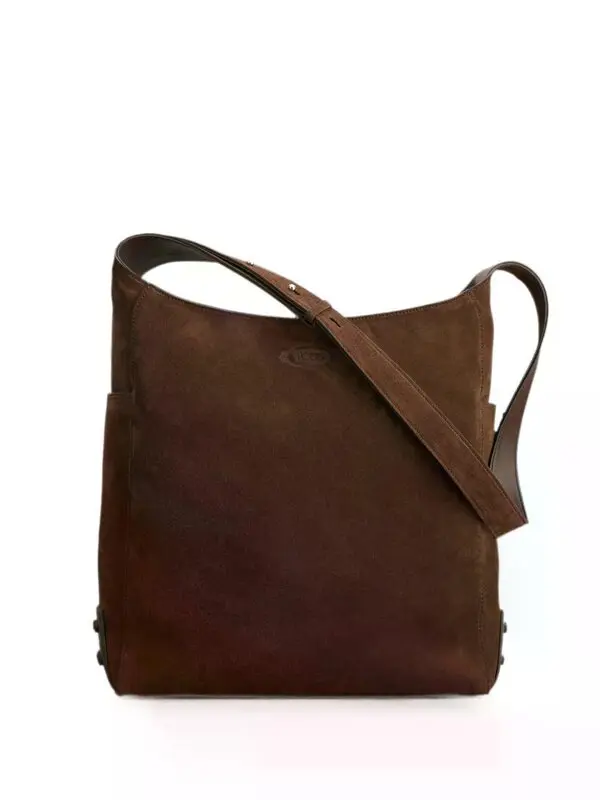 TOD'S Gommino Suede Shoulder Bag - Brown