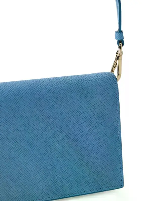 Prada Mini Saffiano Leather Shoulder Bag - Blue