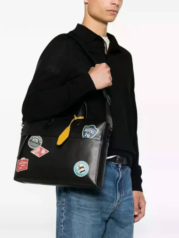 Paul Smith Graphic Print Leather Briefcase