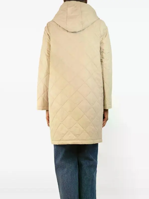 DIVINE CASHMERE Quilted Hooded Parka Coat