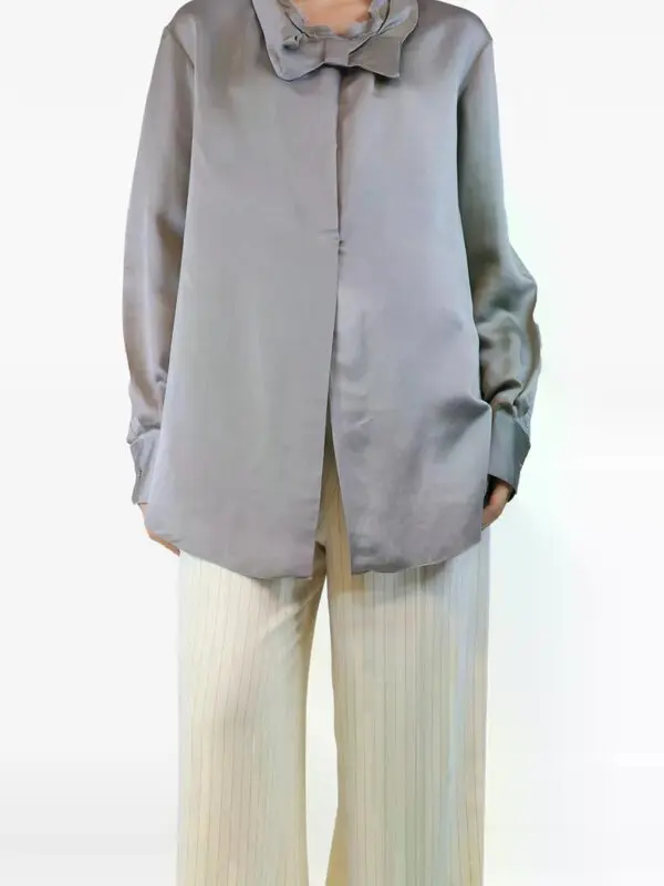 Marni Satin Finish Blouse With Bow Detail
