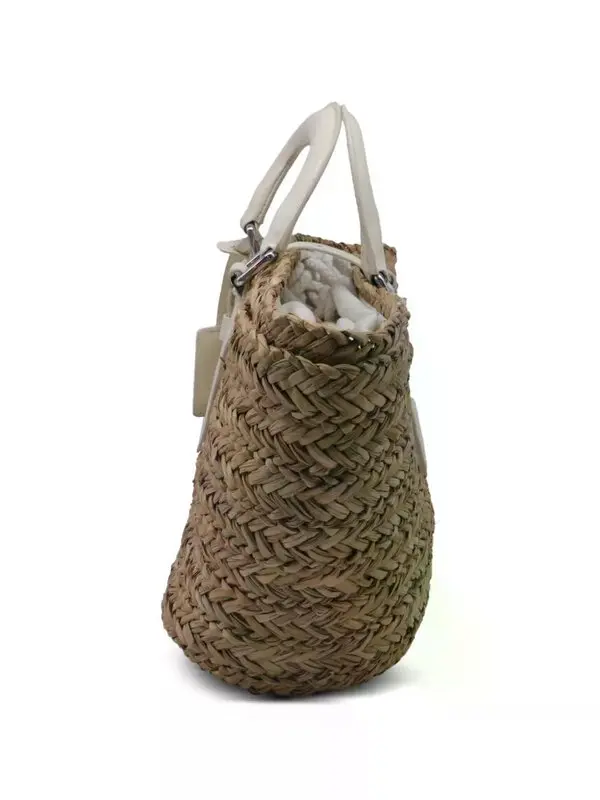Dolce & Gabbana Woven Raffia Drawstring Basket Tote Bag