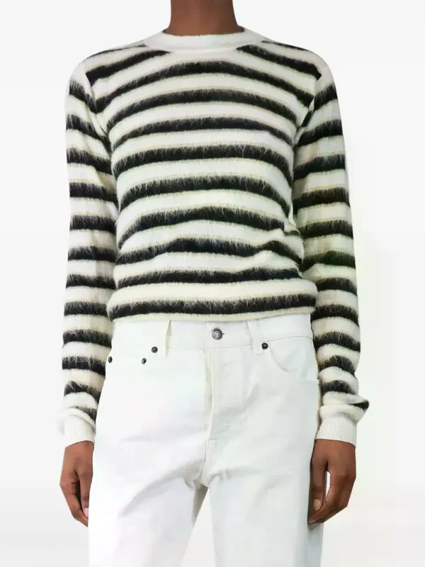 Marni Striped Wool Sweater - White