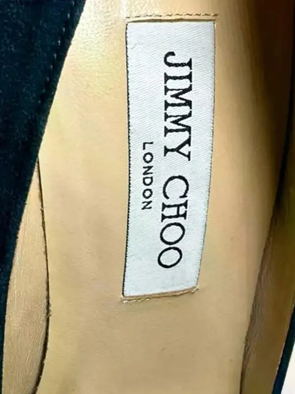 JIMMY CHOO Suede Almond Toe Platform Stiletto Pumps