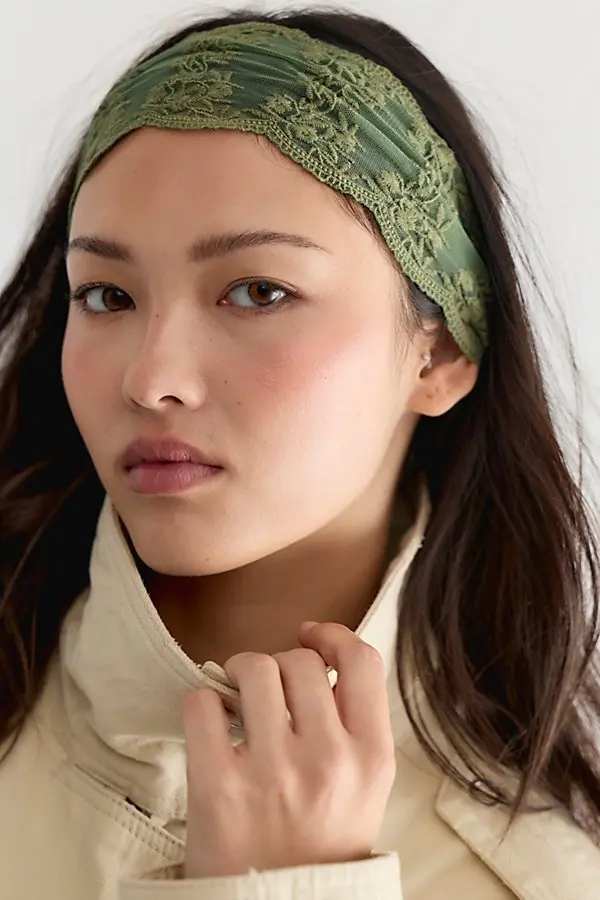 Free People Solana Lace Headband - Olive