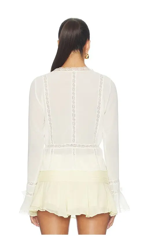 KAT THE LABEL Lana Blouse Top With Lace Trim