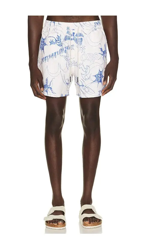 Oas Romantique Printed Swim Shorts - Blue