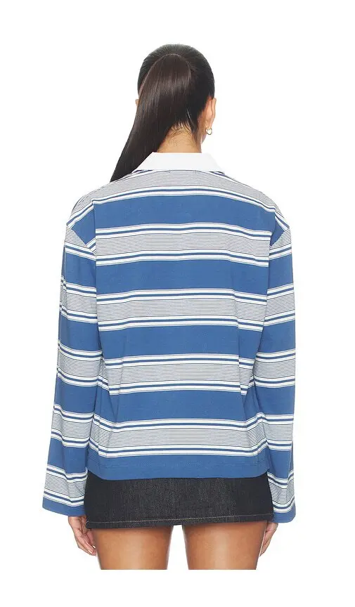 Rag & Bone Kelly Stripe Polo Long Sleeve - Multi