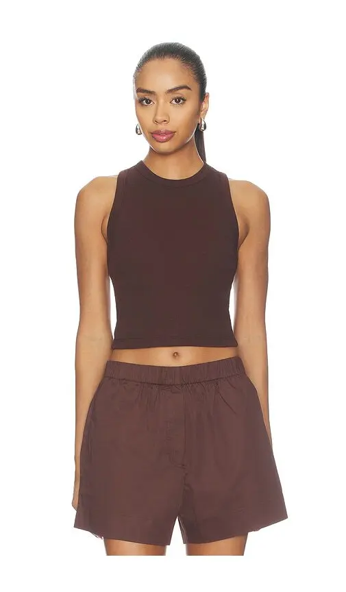 Sold Out NYC The Cropped Not So Basic Tank - Chocolate