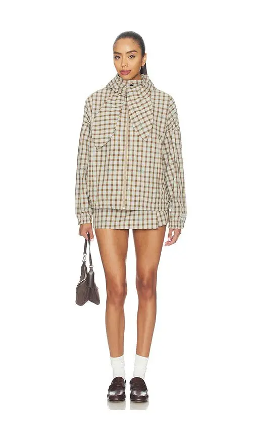 Sandy Liang Checked Zip-up Jacket