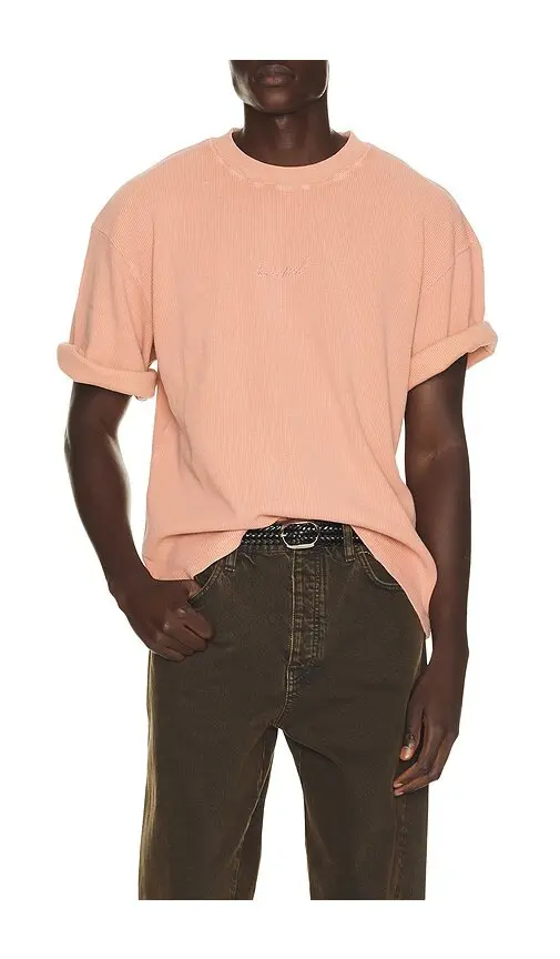 BOUND Acid Wash Organic Waffle Tee In . Also