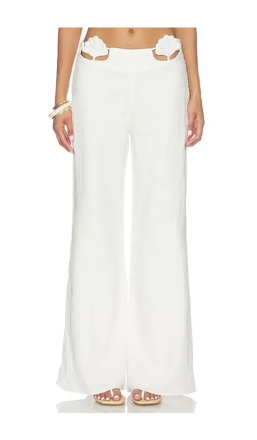 Azulu Amelie Linen Trousers - Ivory