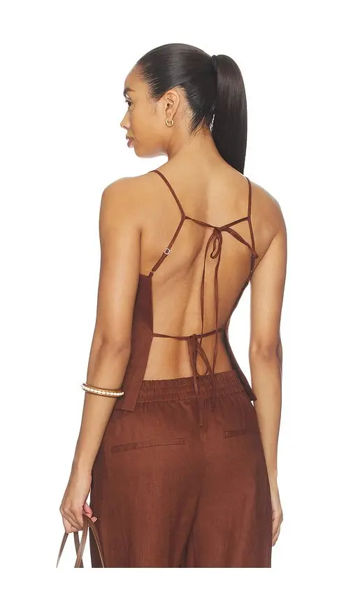 A.L.C. Linen Reese Top - Brown