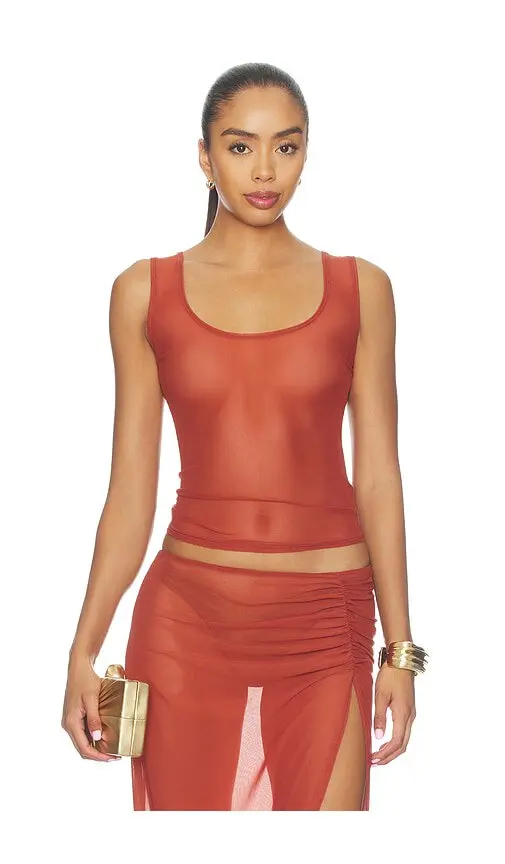 Bond Eye Tessa Sheer Top - Brick