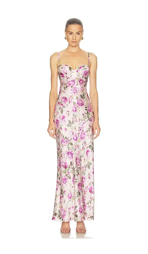 L'Agence Sayla Bias Cut Maxi Dress - Pink