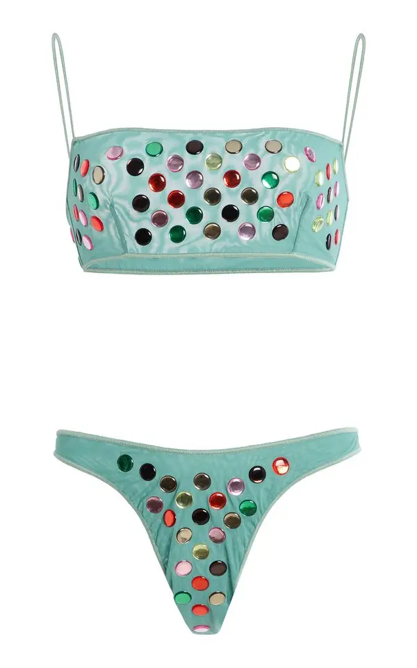 Oseree Bubble Bandeau Bikini - Blue