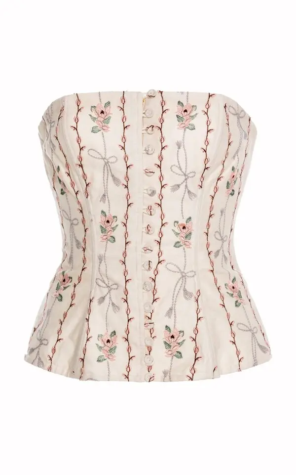 Agua Bendita Abelia Navegante Linen Top - Floral