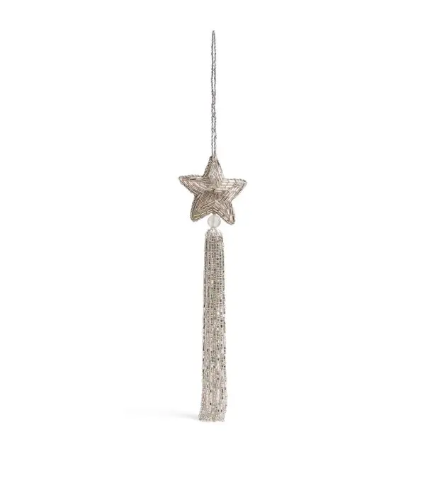 Harrods Beaded Tassel Star Tree Decoration