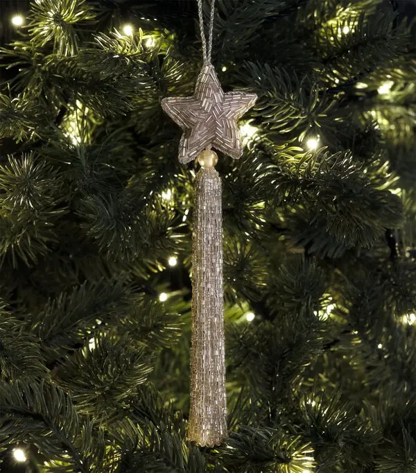Harrods Beaded Tassel Star Tree Decoration