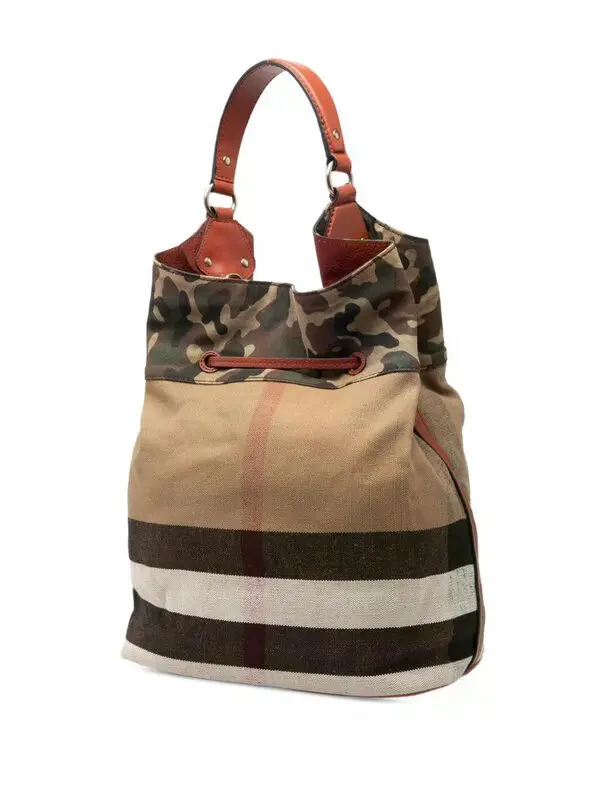Burberry Canvas Susanna Tassel Bucket Bag - Brown