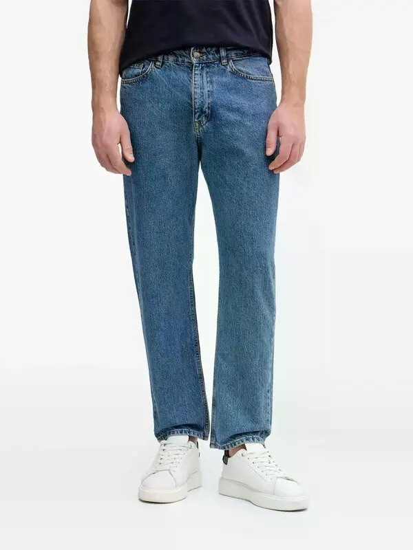 BENETTON Logo-patch Straight-leg Jeans