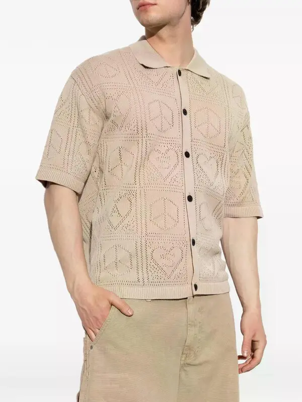 ALLSAINTS Arktx Perforated-knit Short-sleeve Cardigan