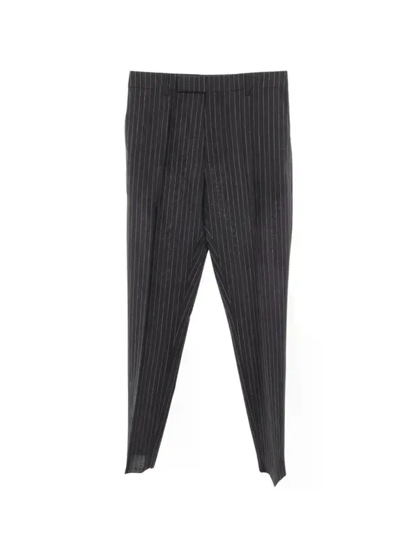 Celine Wool Pinstripe Tailored Trousers - Grey