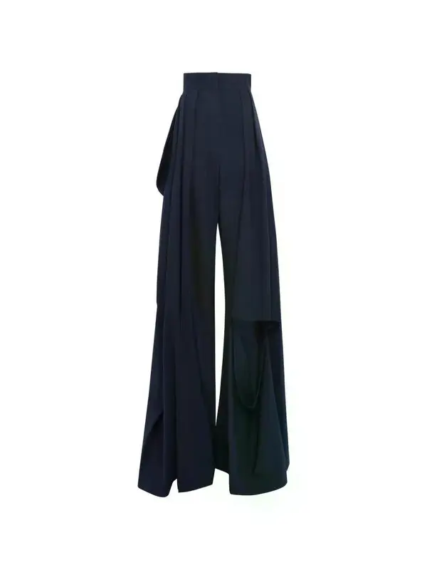 A.W.A.K.E. Mode Navy Slit-knee Trousers - Blue