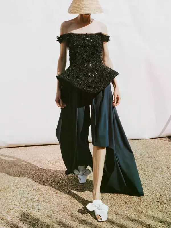 A.W.A.K.E. Mode Navy Slit-knee Trousers