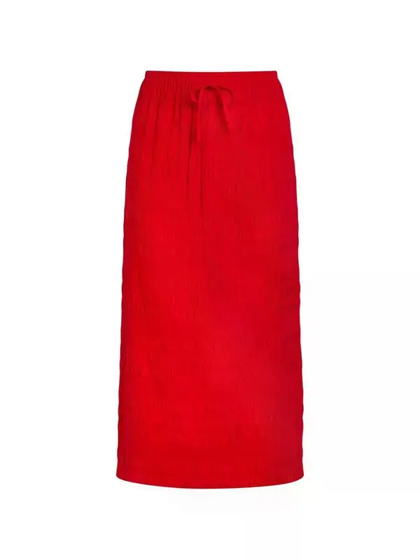 Polo Ralph Lauren Crinkled Midi Skirt - Red
