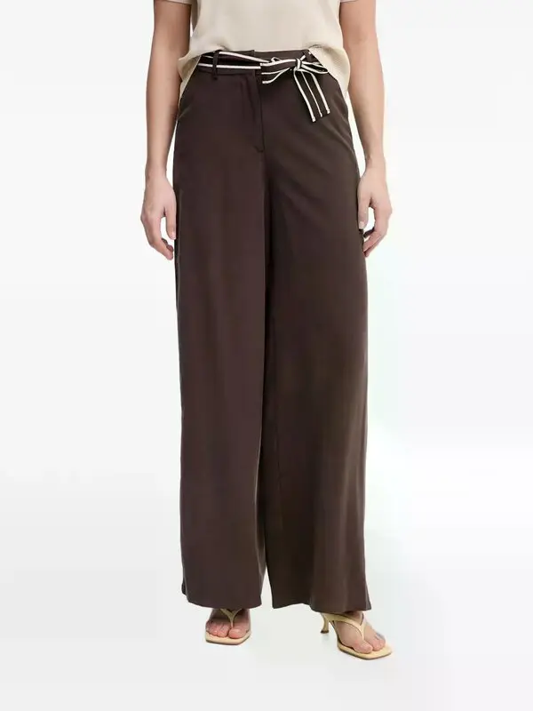 BENETTON Belted Wide-leg Trousers - Brown