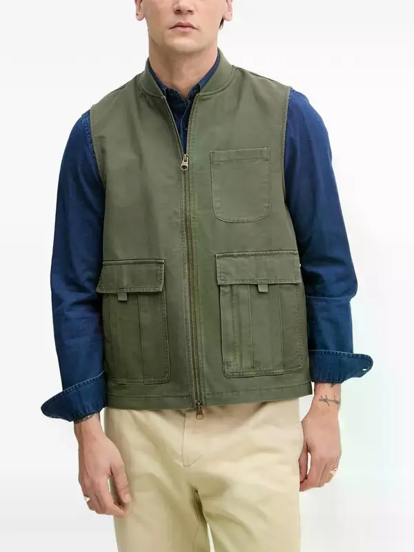 BENETTON Multi-pocket Gilet - Green