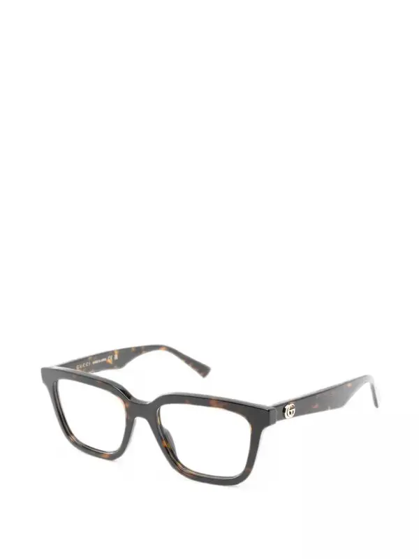 Gucci Double-g Square-frame Glasses - Brown