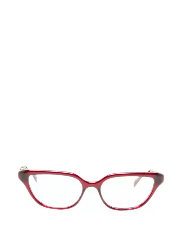 Gucci Bamboo Design Cat Eye Glasses - Red