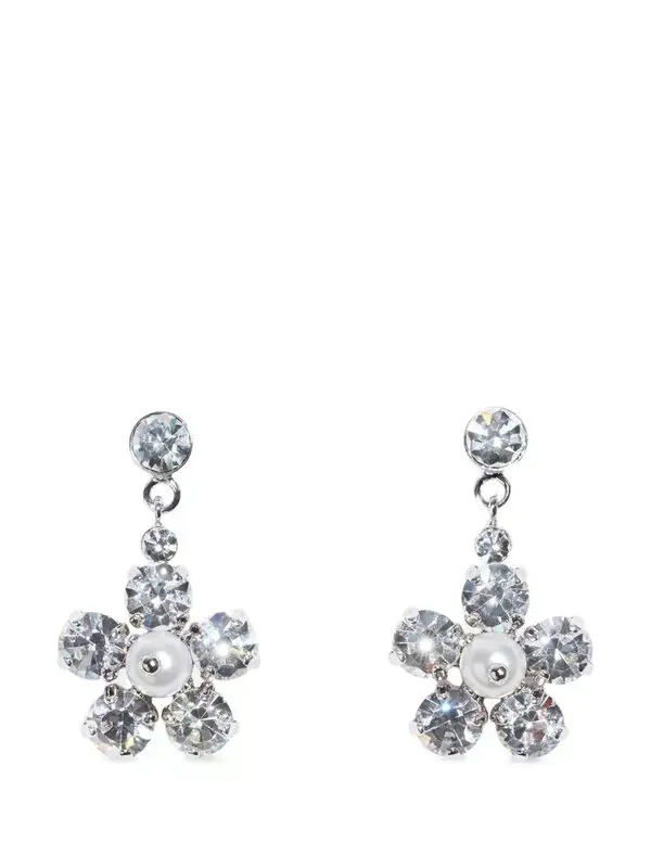 Simone Rocha Crystal Embellished Daisy Drop Earrings