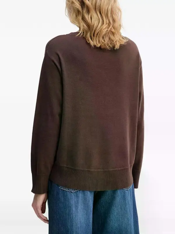 BENETTON Ribbed Trim Fine Knit Sweater