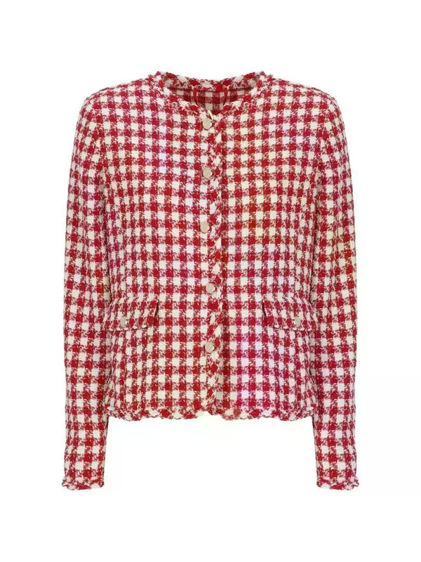 EMME Houndstooth Pattern Tweed Jacket