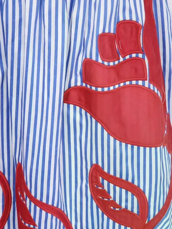 Farm Rio Stripe Print Appliqué Dress