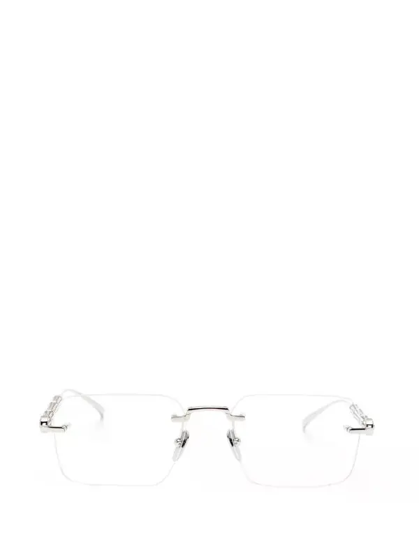Gucci Crystal-embellished Rimless-frame Glasses - Silver