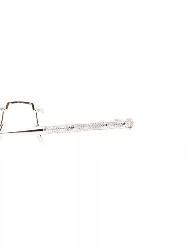 Gucci Crystal-embellished Rimless-frame Glasses