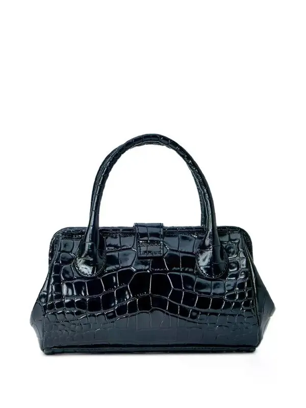 VIVIENNE WESTWOOD Crocodile-embossed Leather Tote Bag - Black