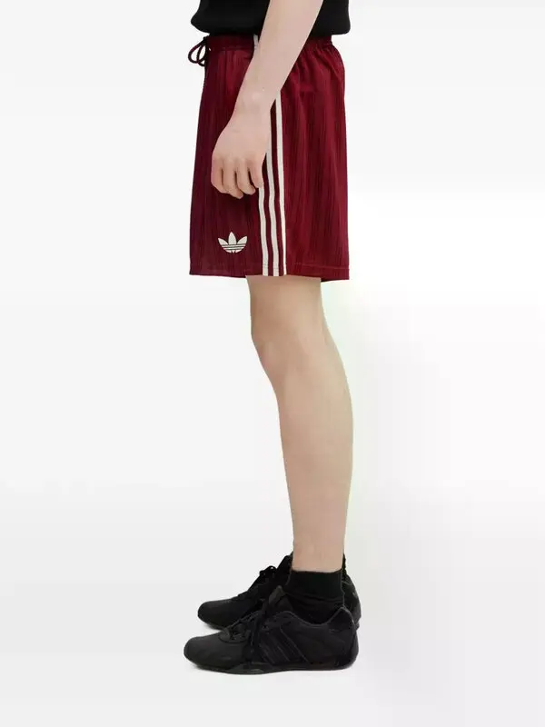 Adidas Originals Burgundy Vertical Stripe Shorts