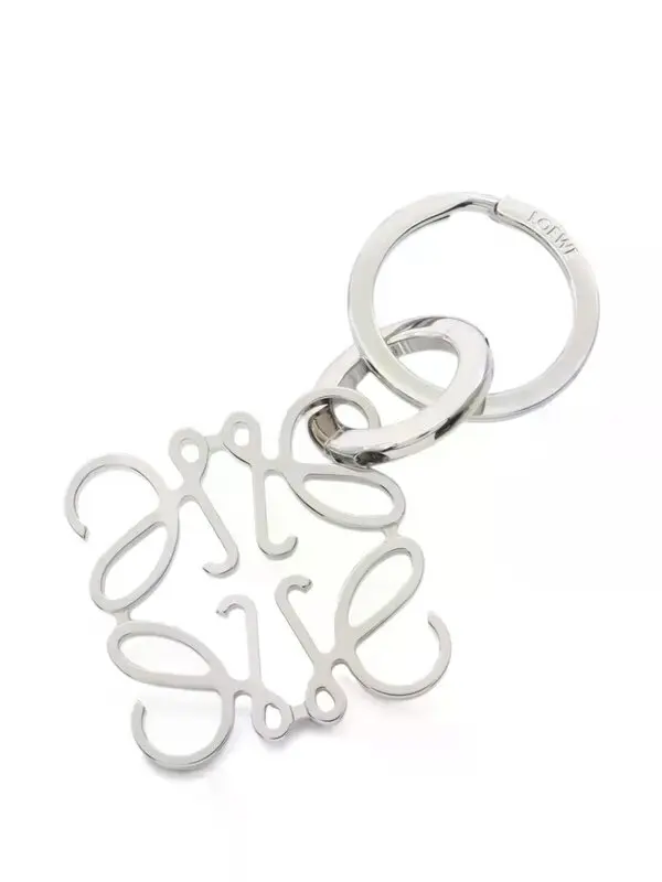 Loewe Anagram Charm Key Ring - Silver