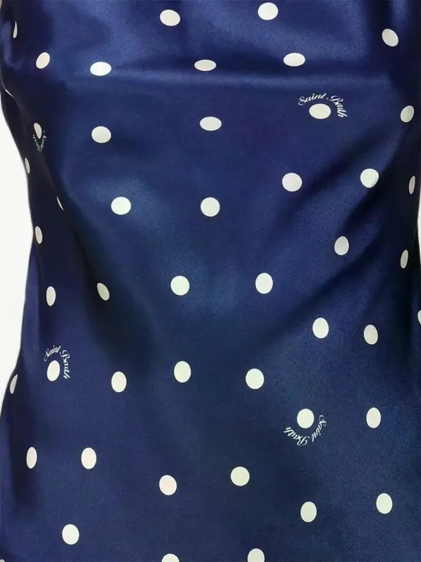 MC2 SAINT BARTH Silk Polka Dot Maxi Dress