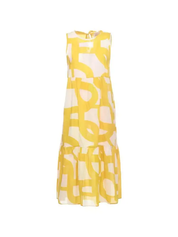 EMME Sleeveless Midi Dress With Abstract Pattern