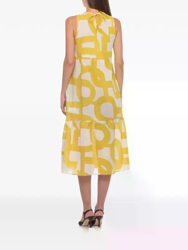 EMME Sleeveless Midi Dress With Abstract Pattern
